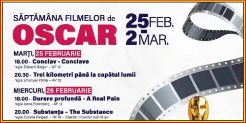 Program filme Săptămâna Filmelor de Oscar 2025 Cinema Ateneu Iași | roEvent